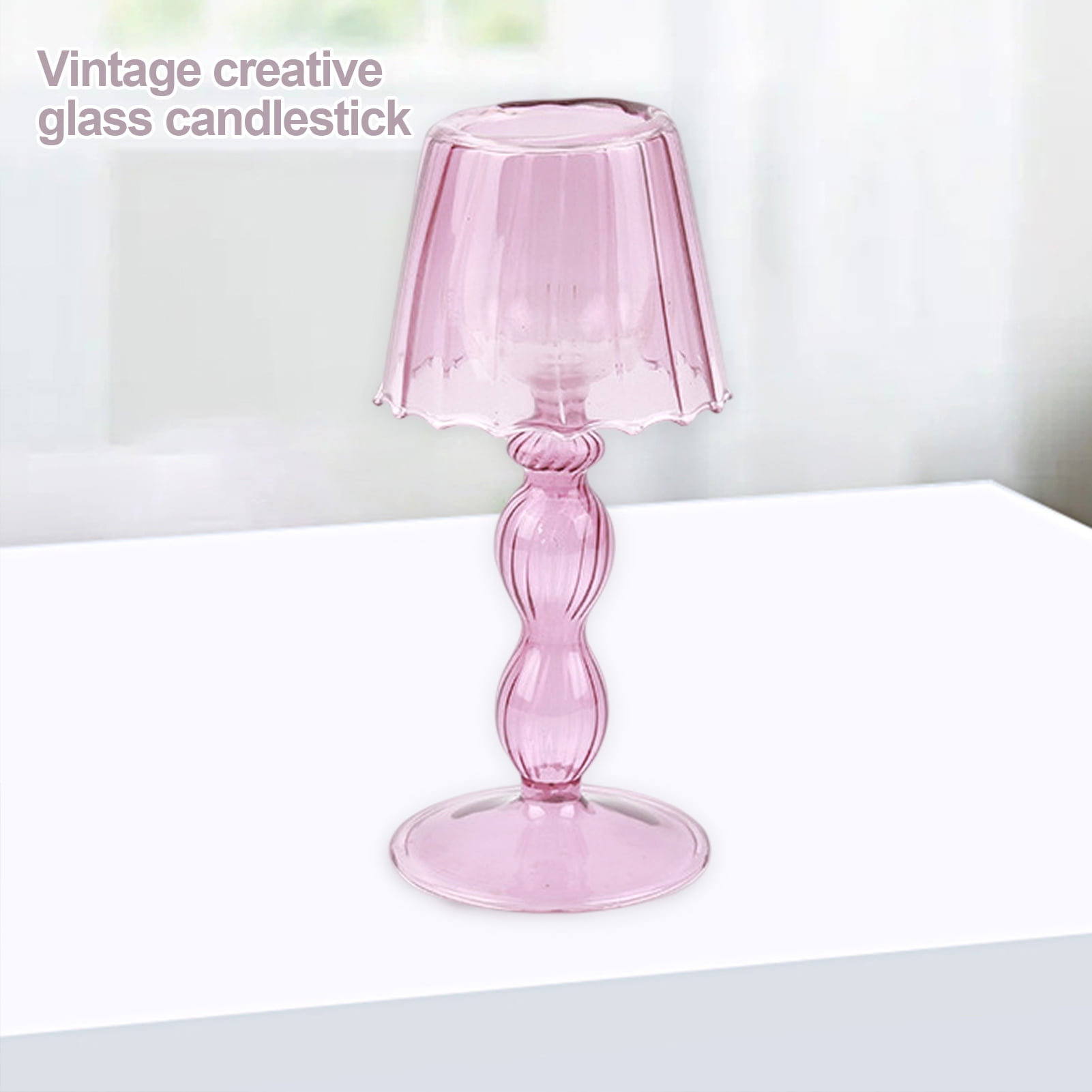 Stable Base Table Lamp Design Candle Stand - Glass Striped Table Lamp ...