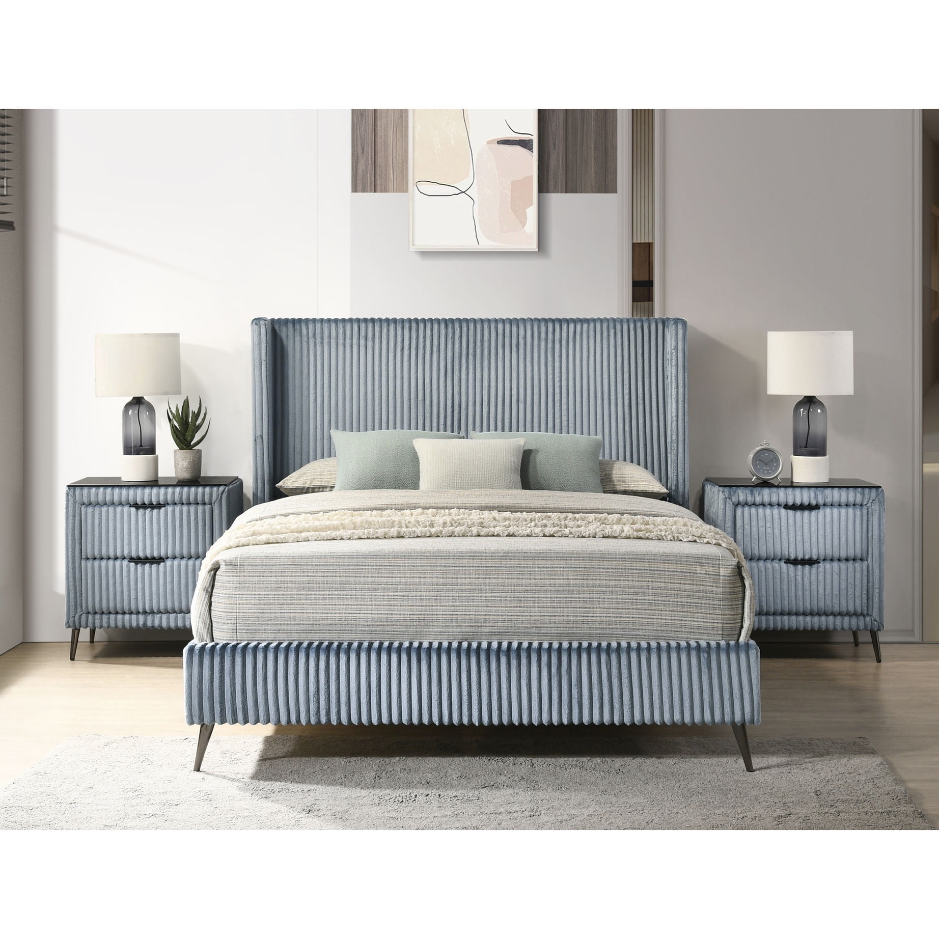 Stable Bed Structure + Blue Upholstery”-“Sleeping Quality+Improve Sleep ...