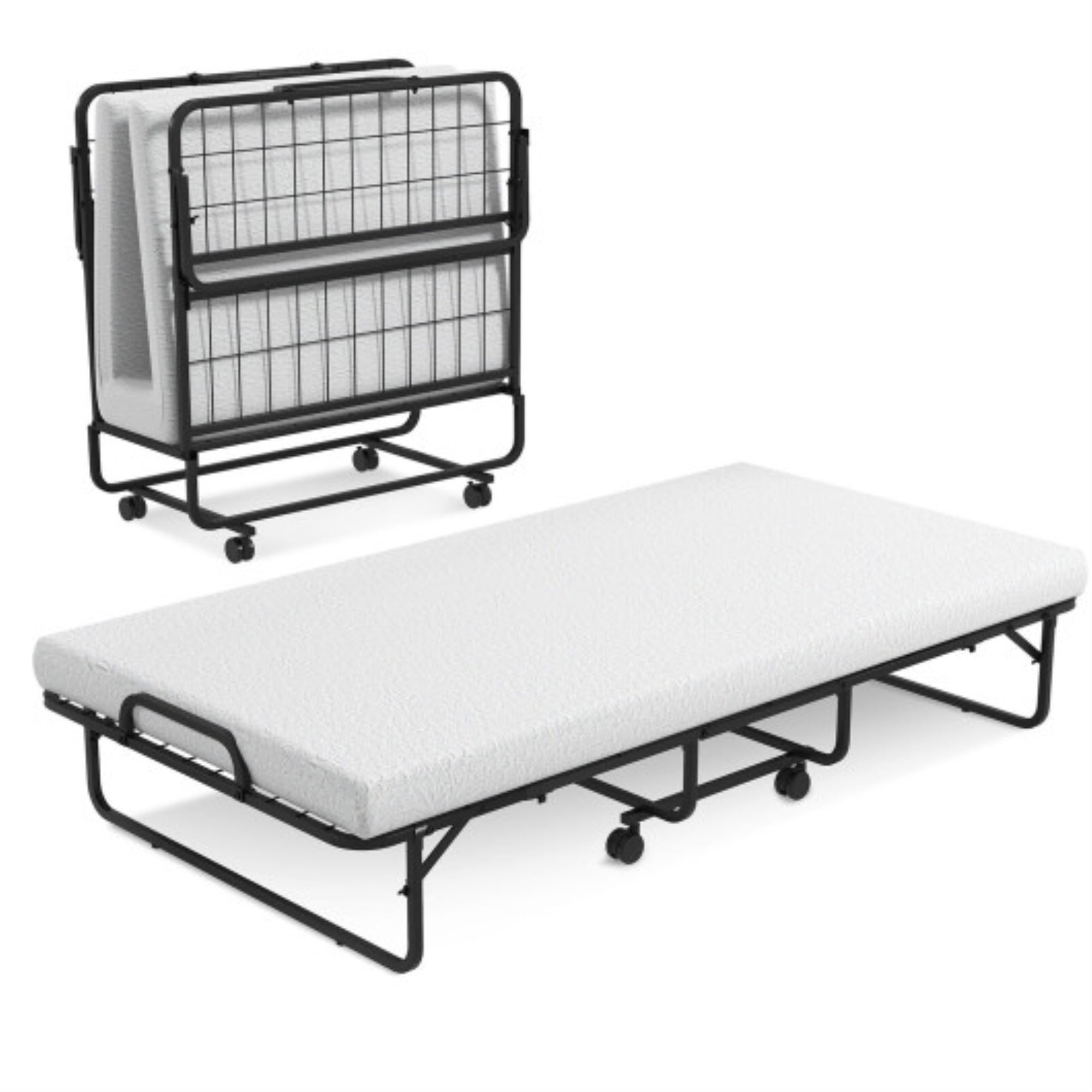 Stable, Comfortable, and Space-Saving Twin Folding Bed with Memory Foam ...