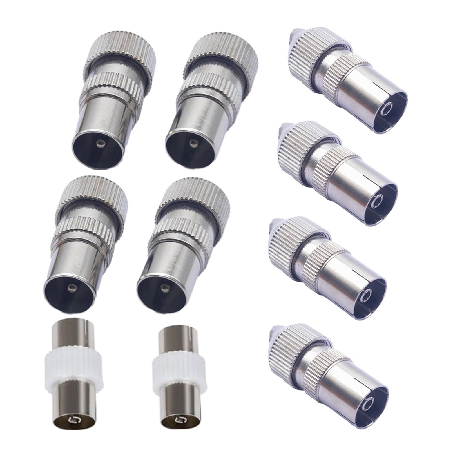 Stable Connection TV Adapters, Set of 10pcs Male & Female Coaxial TV ...