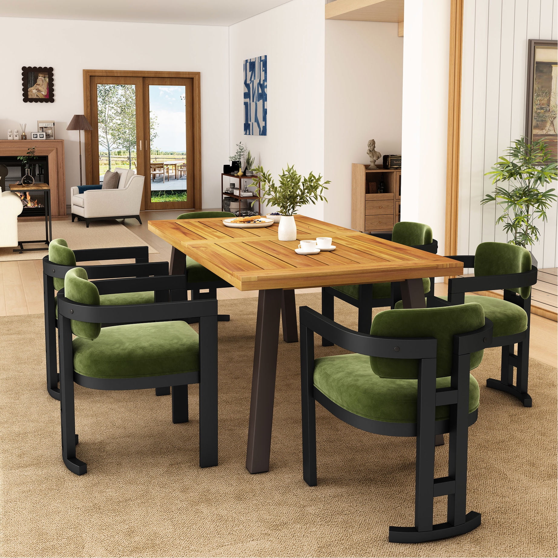 Stable Dining Chair + Green & Black Upholstered Style" - "Indoor Family ...