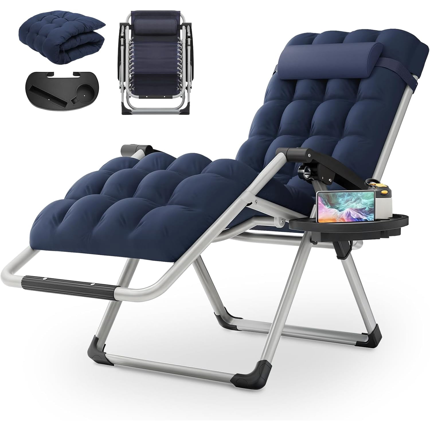 Stable Folding Chair Outdoor Lounge Chair Beach Pool Lawn Recliner ...