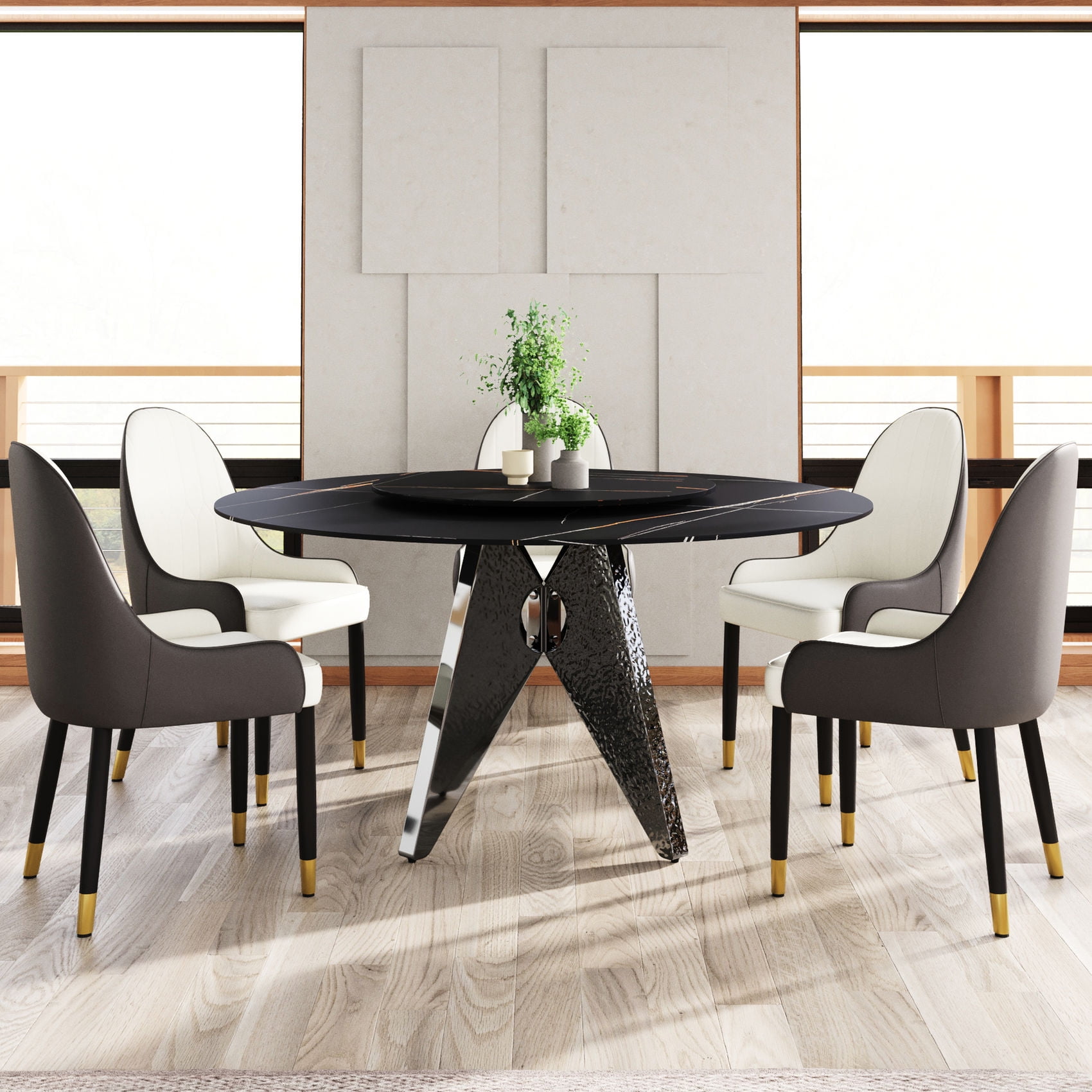 Stable & Rotatable Dining Experience - A Round Table with Sintered ...