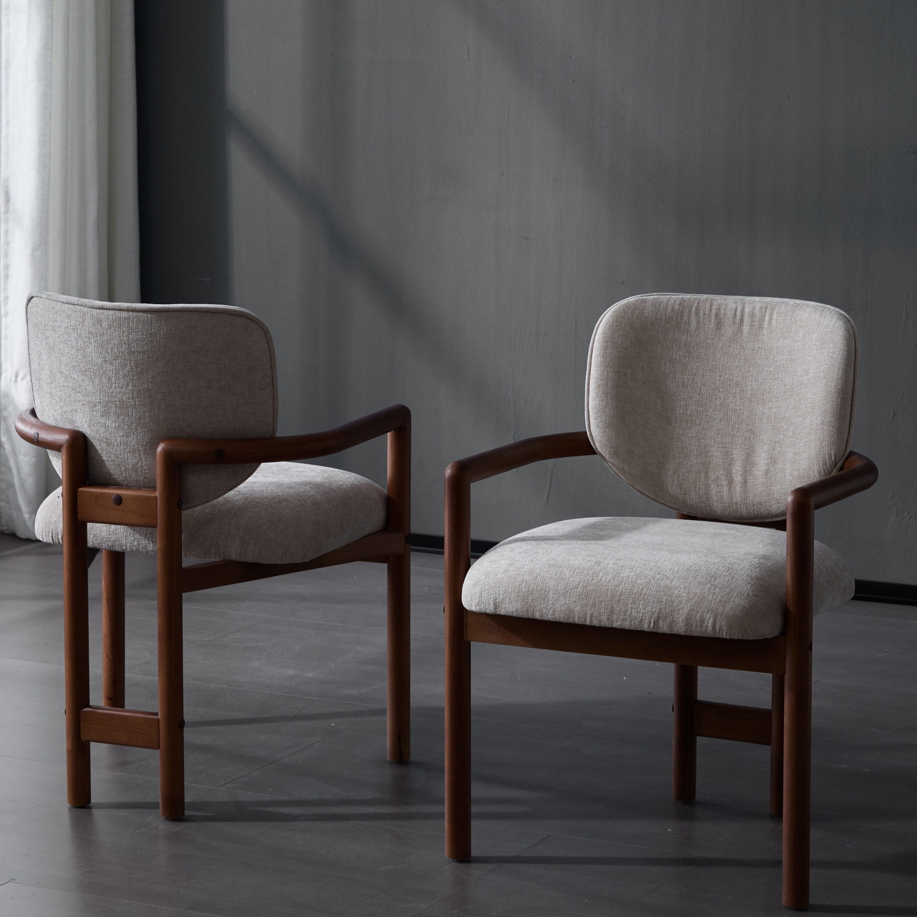 Stable Rubber Wood Dining Chairs+Beige Fabric Appearance"-"Dining Room ...