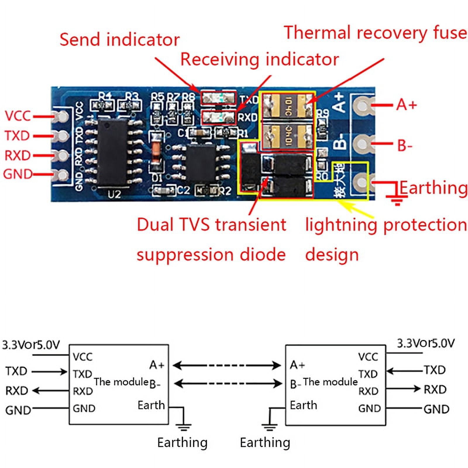 Stable UART serial port to RS485 converter function module RS485 to TTL mod ufWL - Walmart.com
