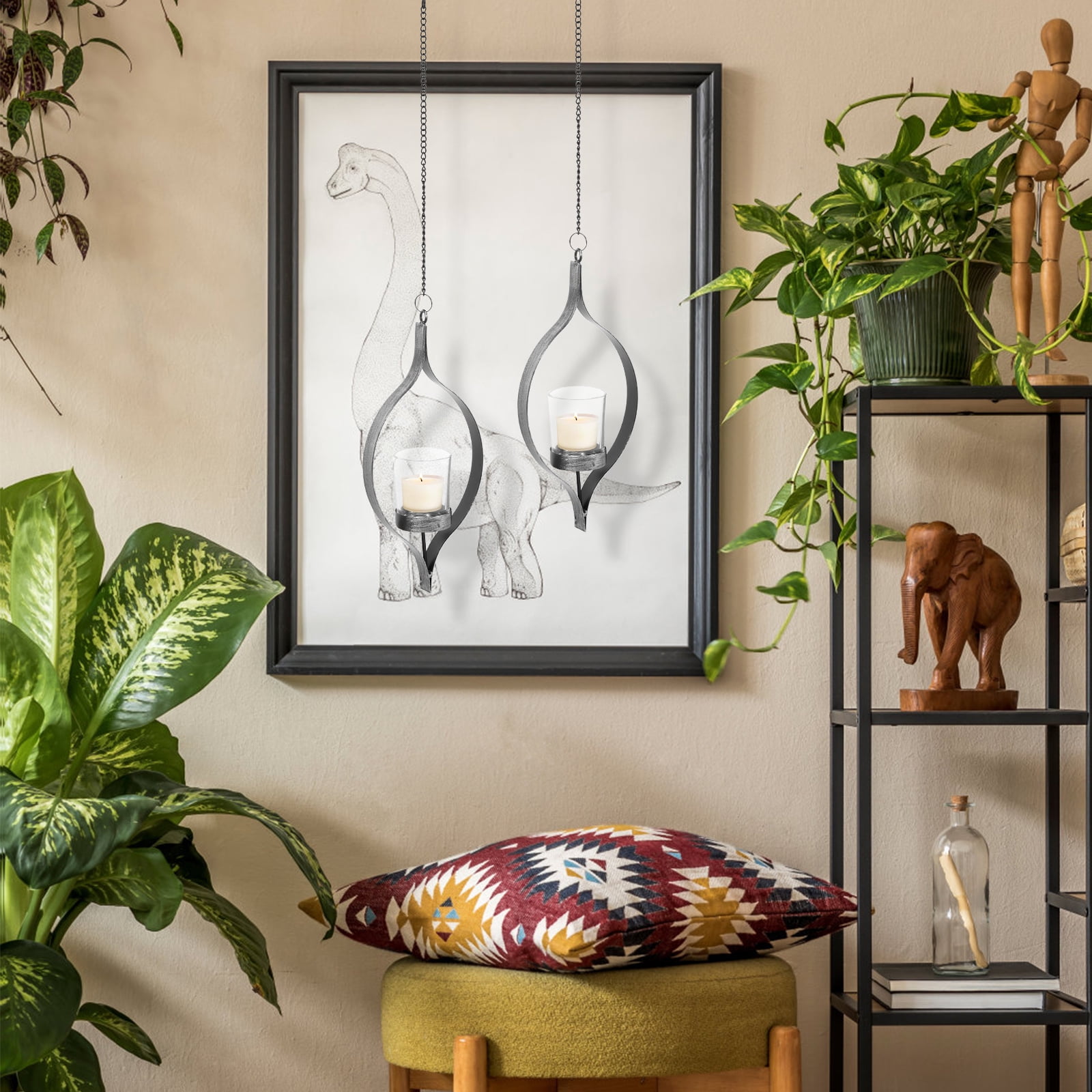 Stable Wall Mount Candle Holder Set Metal Wall Candle Sconce Holder ...