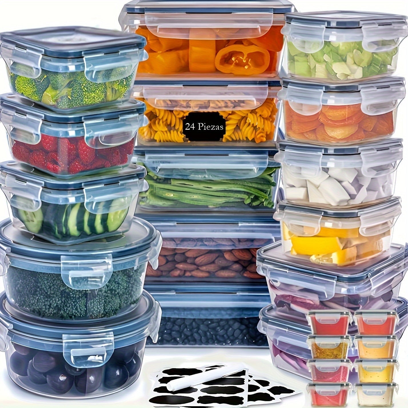 Stablo Food Storage Containers with Lids 48 Piece (24 Containers & 24 ...