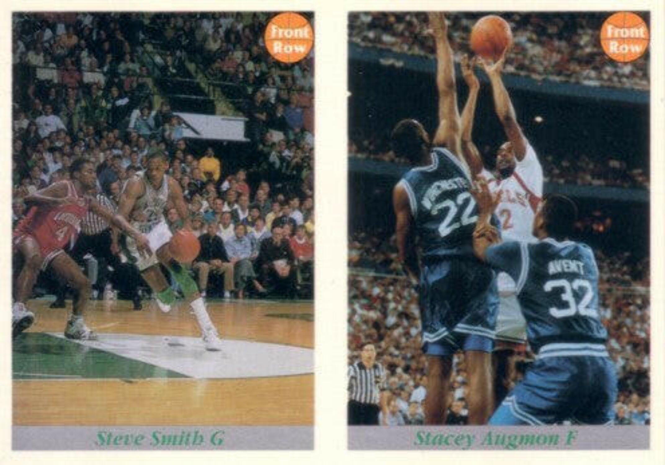 Stacey Augmon and Steve Smith 1992 Front Row promo card panel (1 of ...