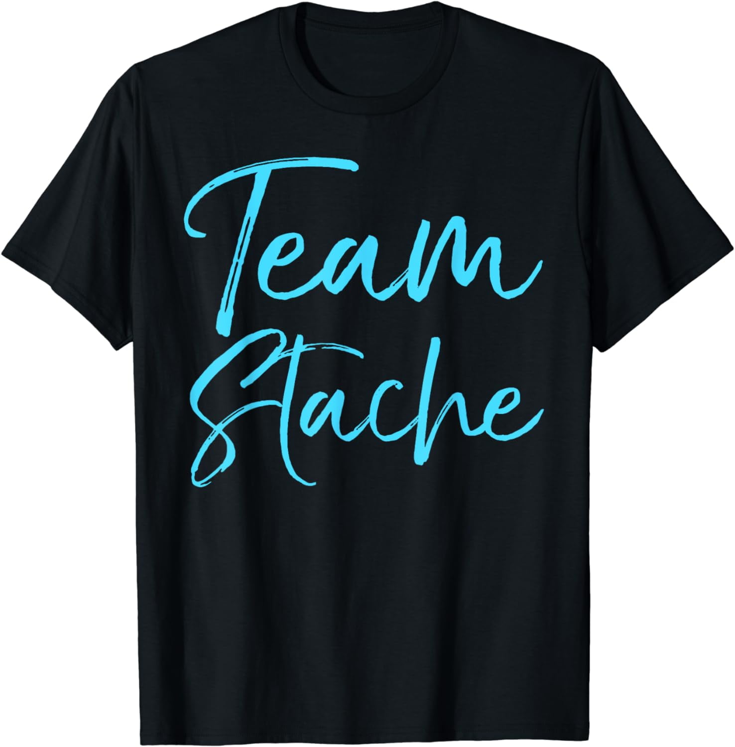 Staches or Lashes Mustache Gender Reveal Blue Team Stache T-Shirt - Walmart.com