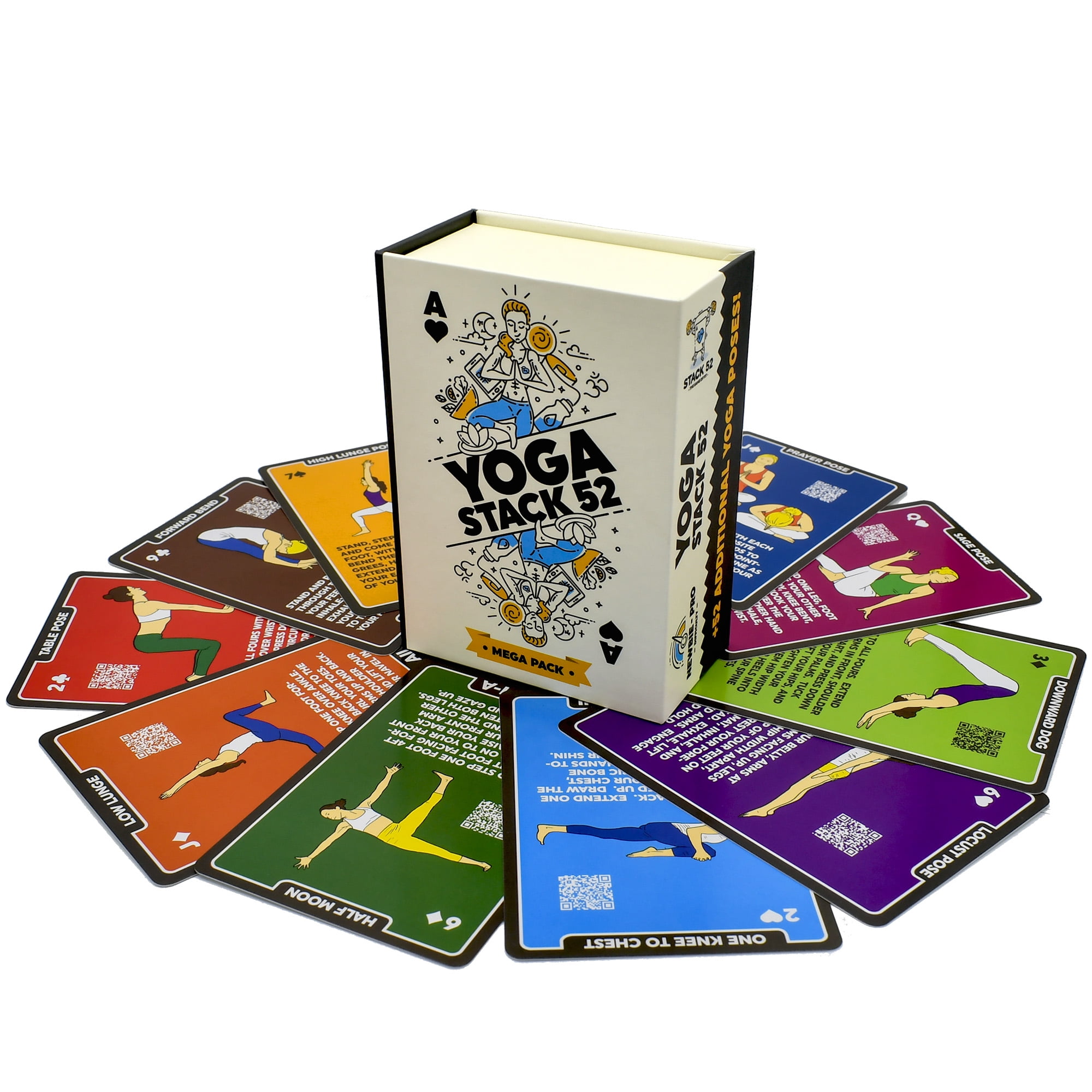 Stack 52 Yoga Mega Pack, 104 Yoga Poses, Enlarged Numbered Cards ...