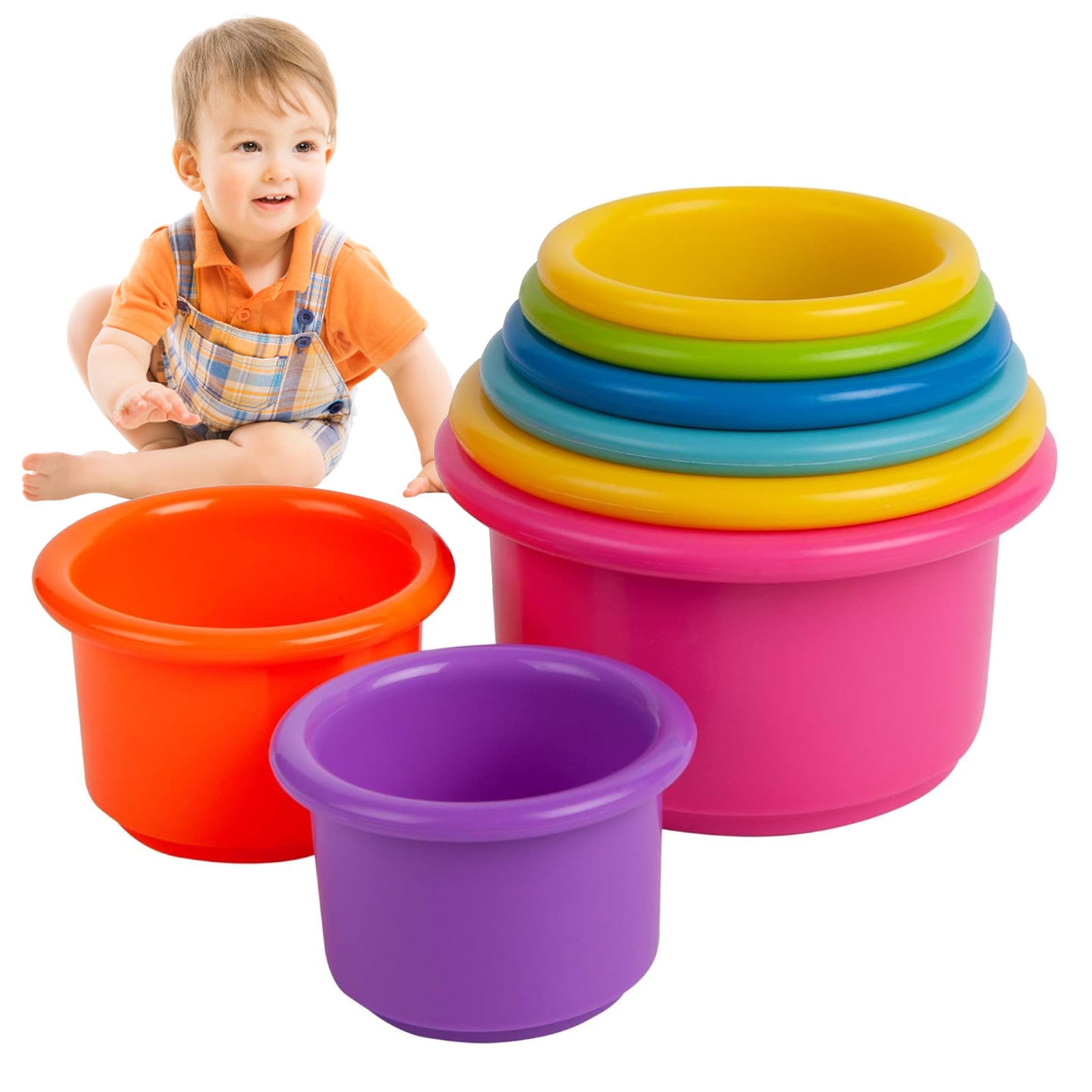 Stack & Count Stacking Cups - Colorful Baby Stacking Water Toys Set ...