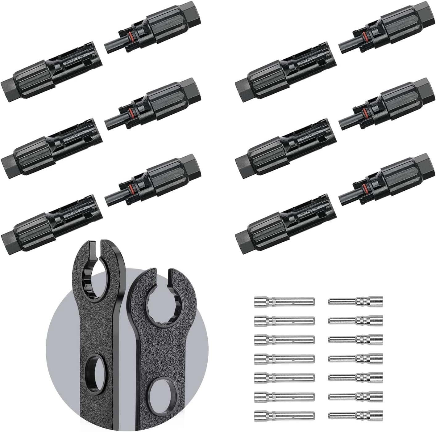 Stack Shadow 12 PCS Solar Connectors with Spanners Solar Panel Cable ...