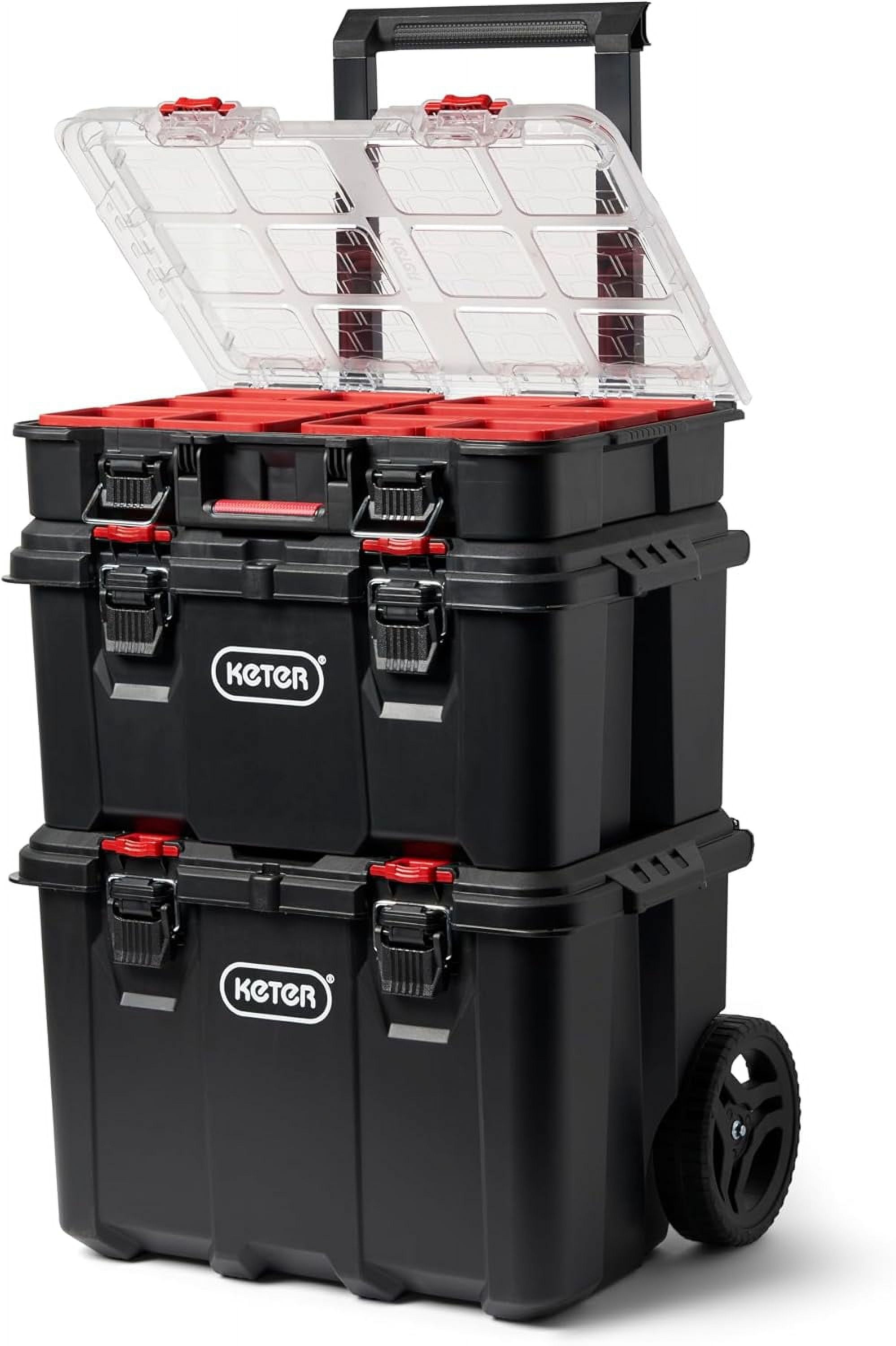 Stack-n-Roll Mobile Tool Storage and Organization, 3 Piece Resin ...