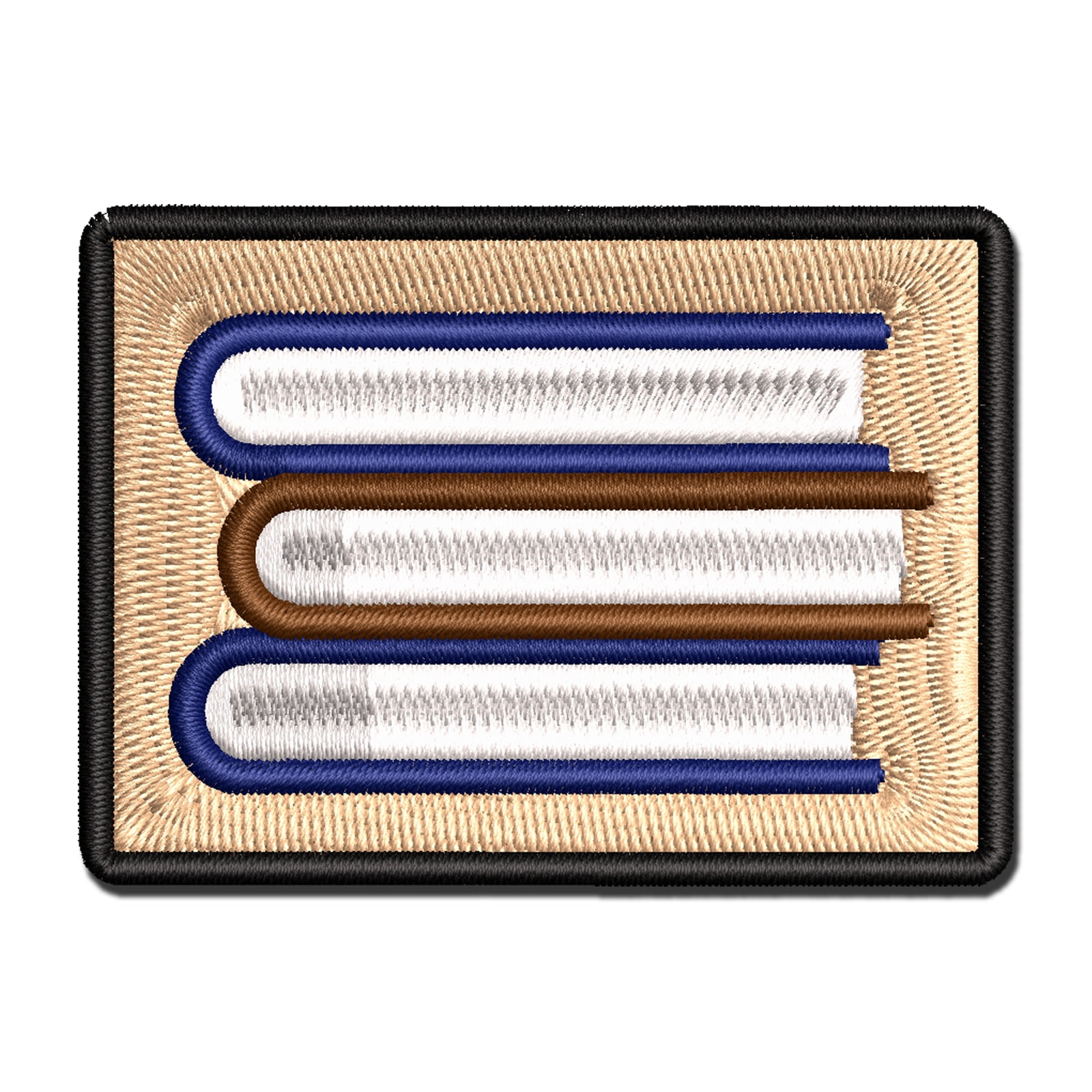 Stack of Books Reading Applique Multi-Color Embroidered Iron-On Patch ...