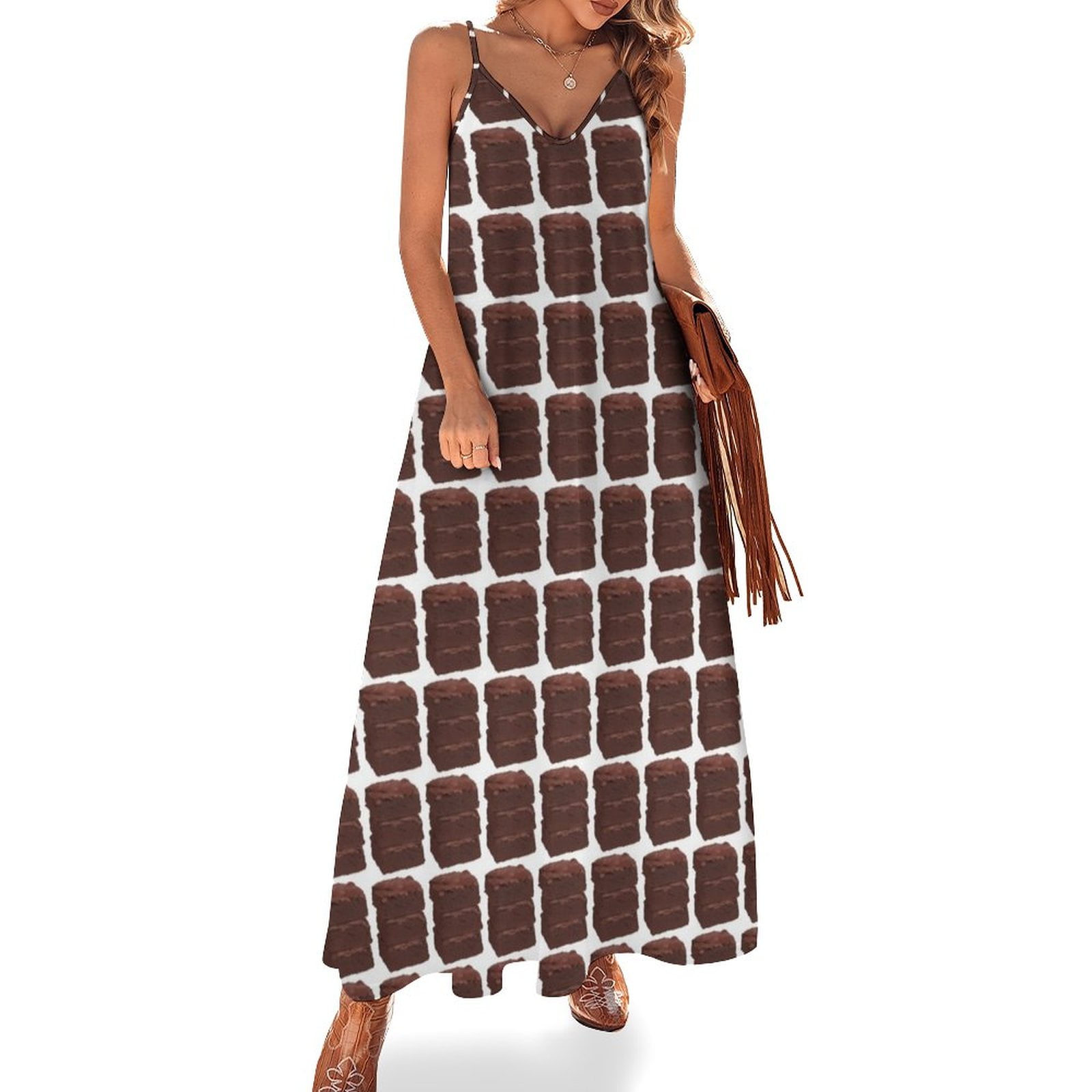 Stack of brownies Sleeveless Dress beach outfits for women women's summer jumpsuit elegant chic ...