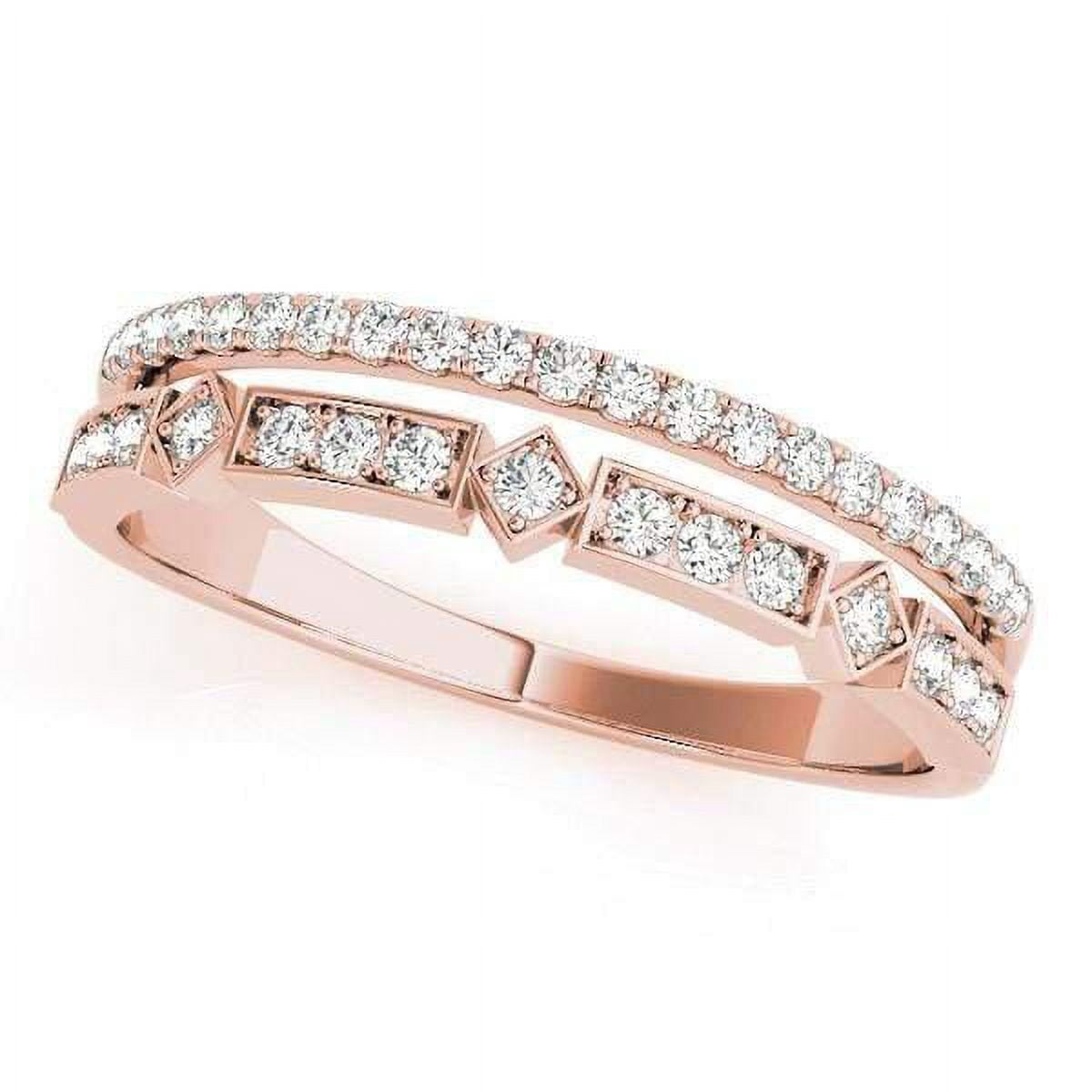 Stackable 14K Gold & Diamond Double Band Ring - Walmart.com