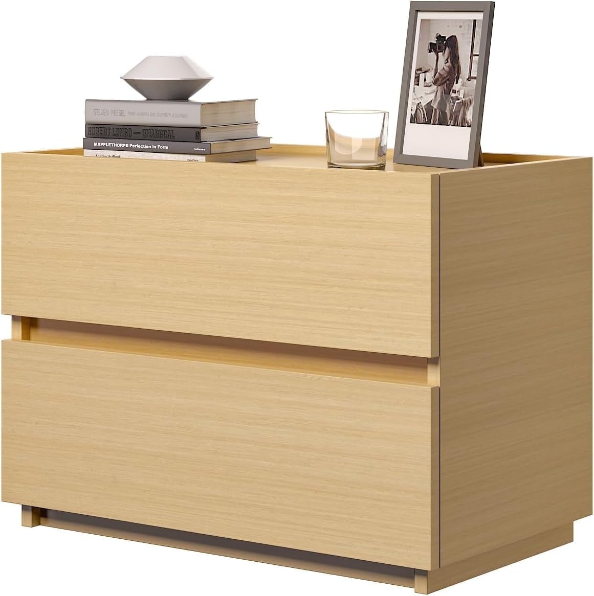 Free Shipping! furtble Stackable 2 Drawer Dresser Oak - Walmart.com ...