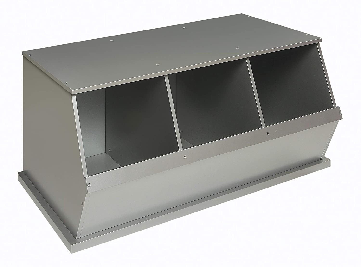 Stackable 3-Bin Storage Cubby - Modular Toy Craft Organizer with Wide ...