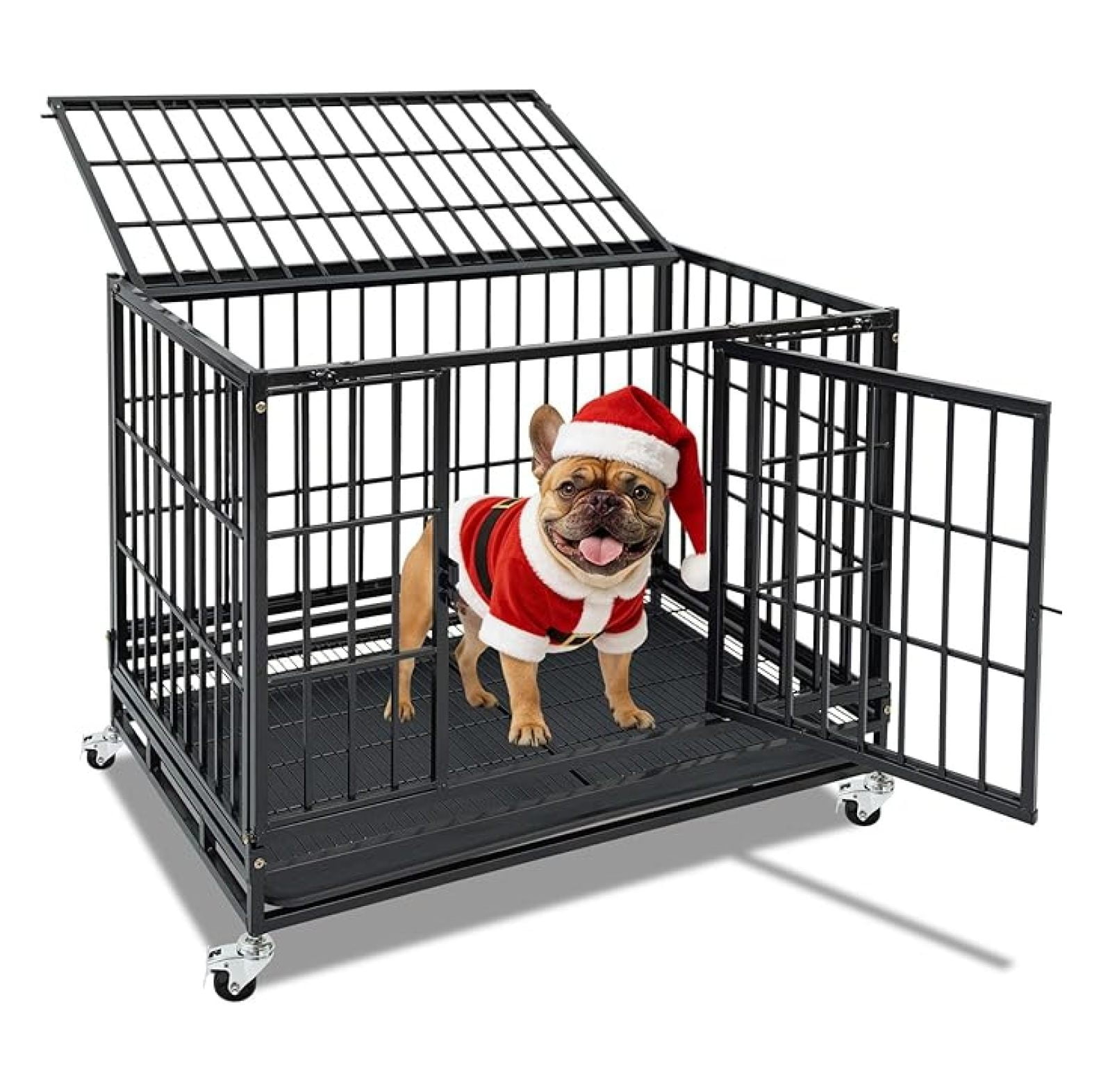 Stackable 36 Inch Dog Crate for Medium/Small Dogs, Heavy Duty ...