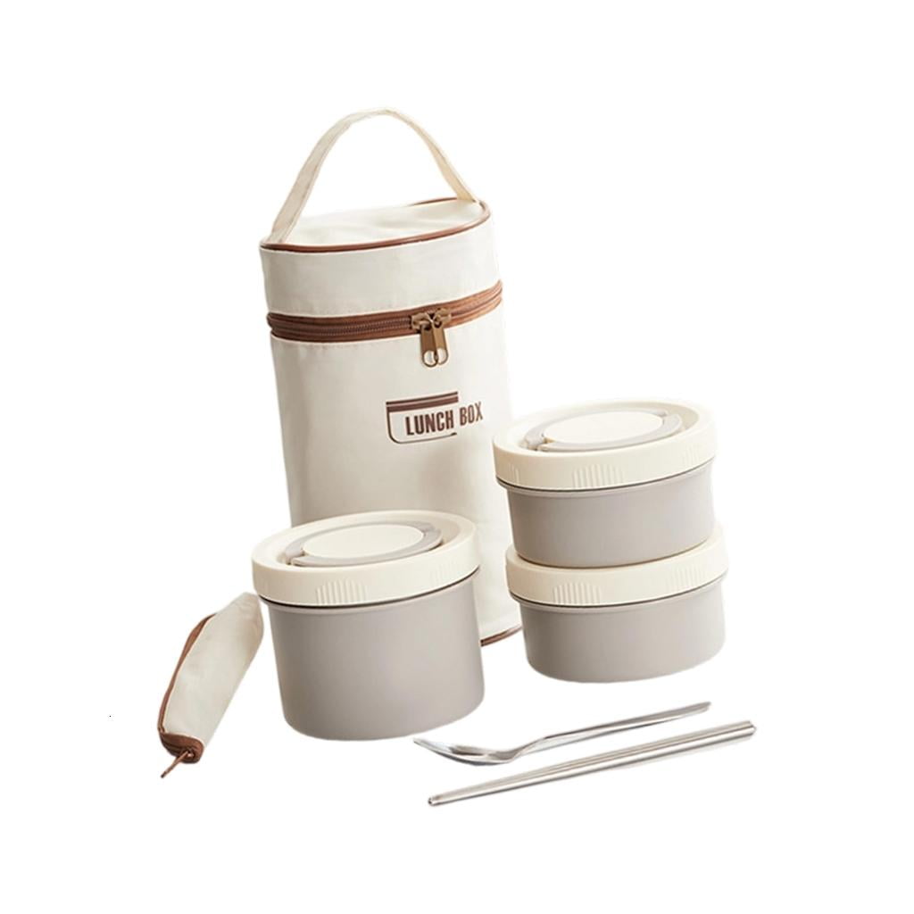 Stackable 410 Rustless Lunch Canisters Set With Closed Closures And ...