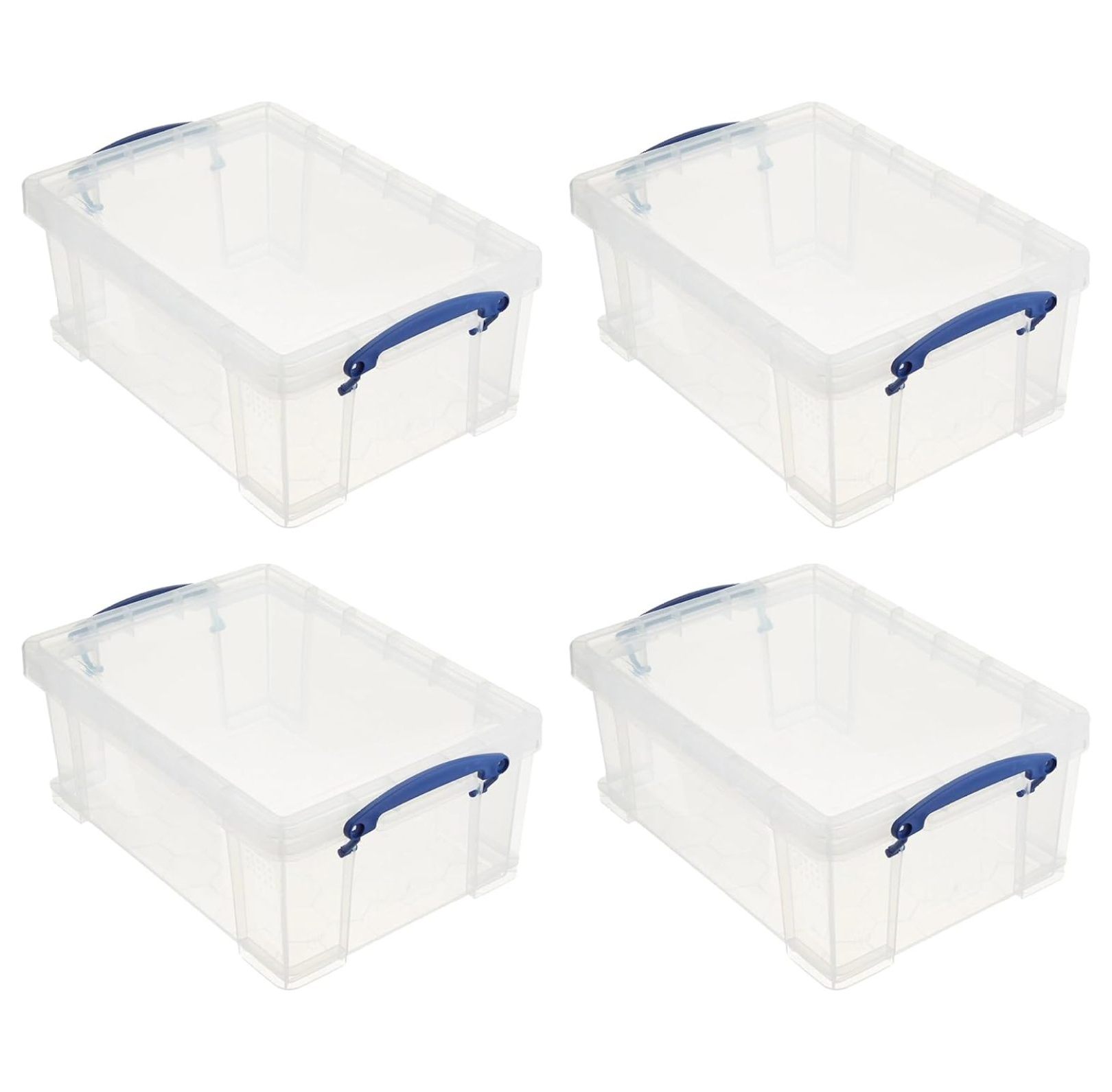 Stackable 9 Liter Plastic Storage Container Bin with Snap Lid and Built ...