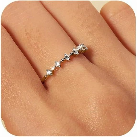 Stackable 925 Sterling Silver Cubic Zirconia Half Eternity Rings for ...