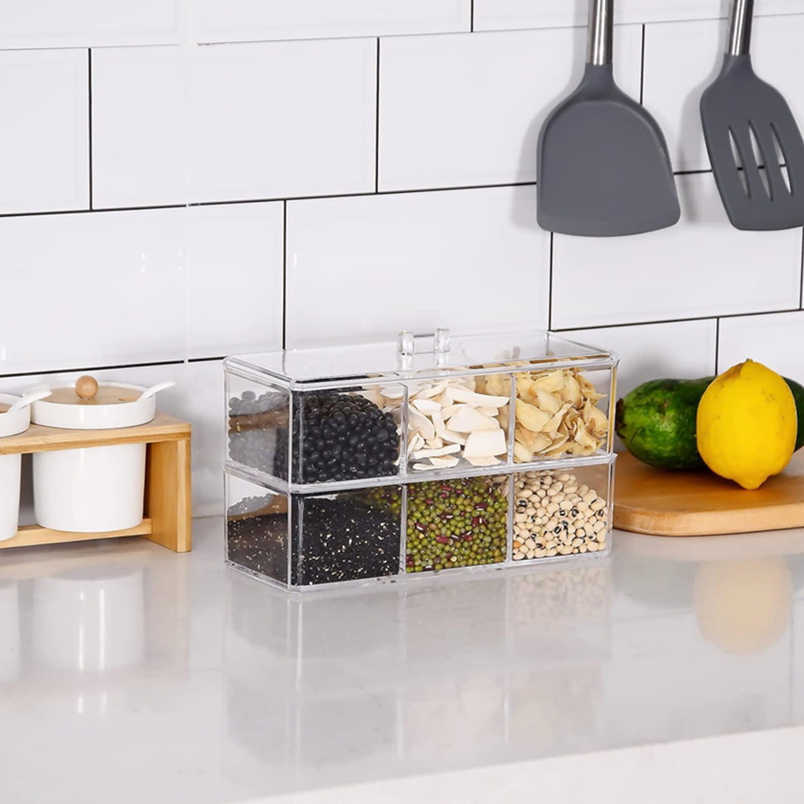 Stackable Acrylic Storage Box Organizer for Jewelry Cotton Swabs and ...