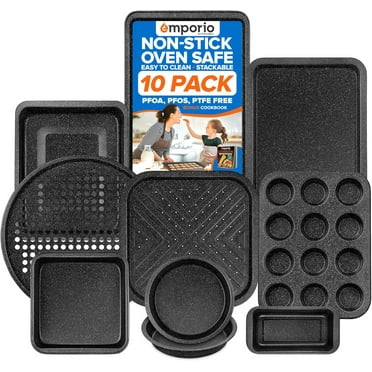 NutriChef 6-Piece Nonstick Bakeware Set Carbon Steel Baking Tray W ...