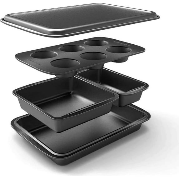 Stackable Baking Set of 5 Bakeware Pans, Bakeware Set, Baking Pan Set ...