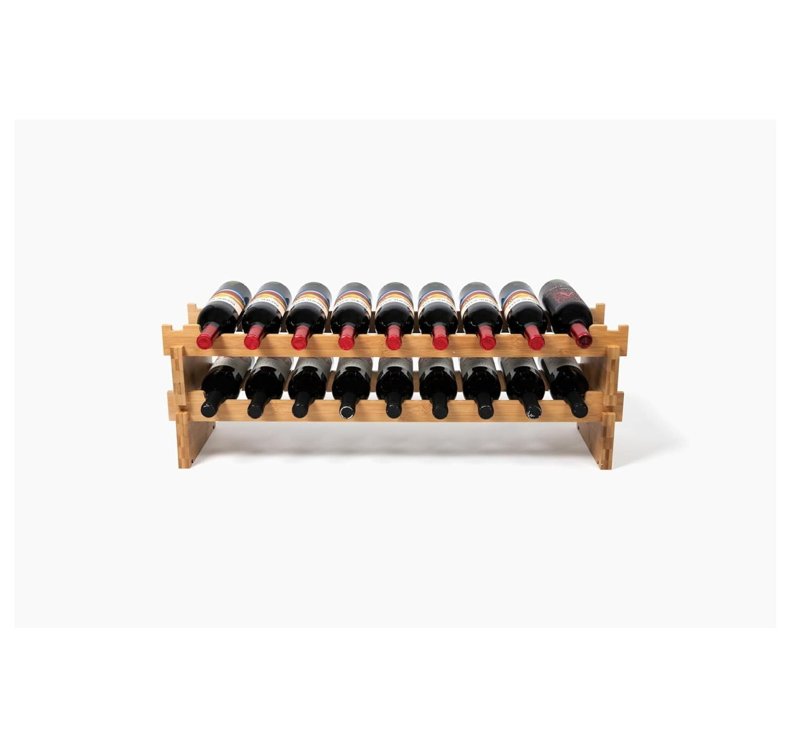 Stackable Bamboo Wine Rack for 72 Bottle, 8-Tier and Sturdy, Free ...