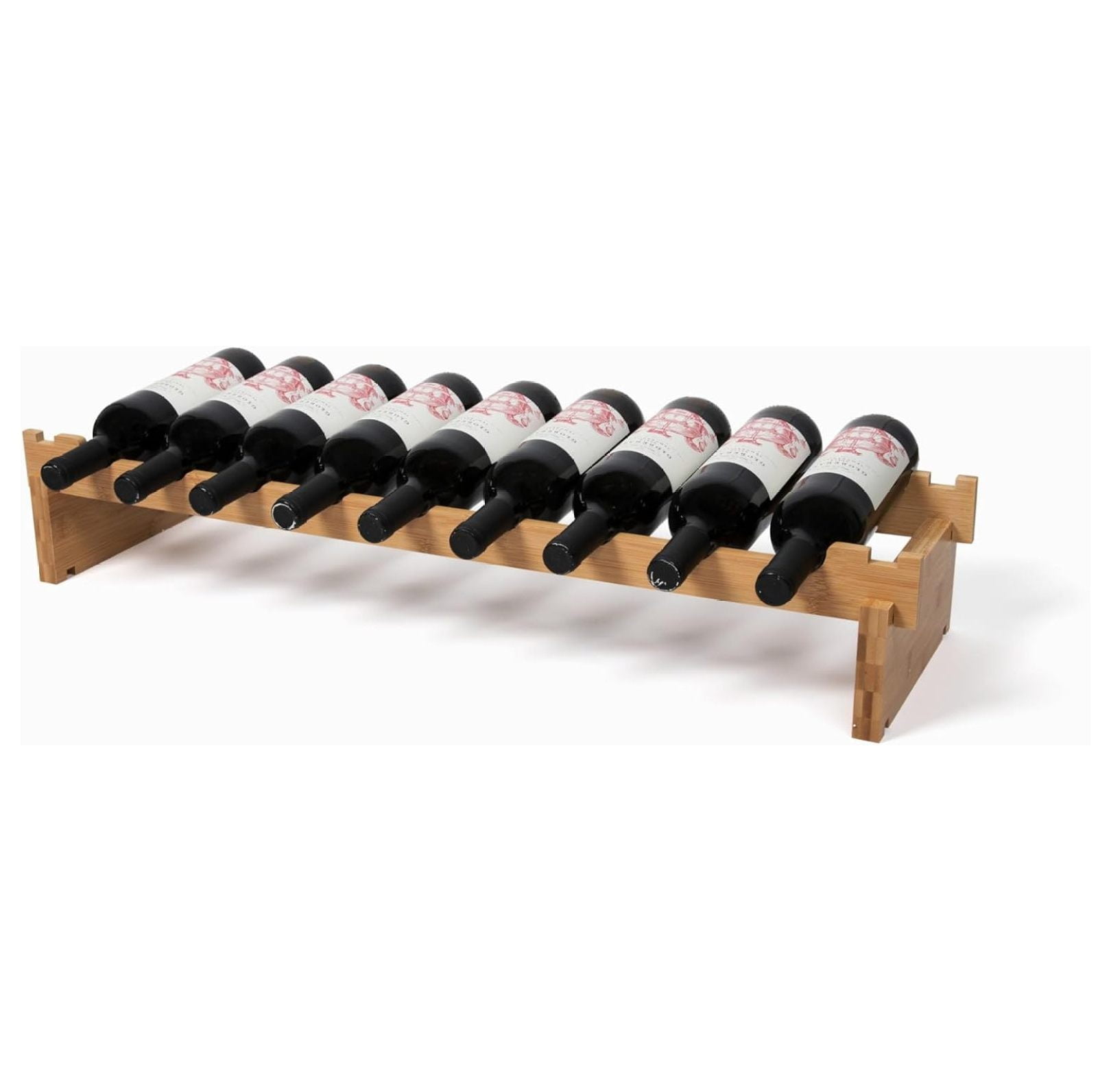 Stackable Bamboo Wine Rack for 72 Bottle, 8-Tier and Sturdy, Free ...