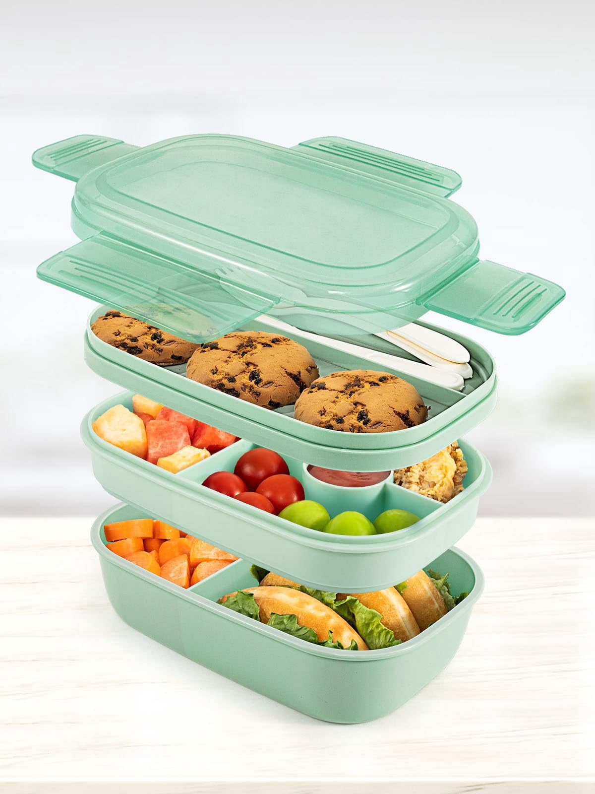 Stackable Bento Box Adult Lunch Lunch Containers with Multiple ...