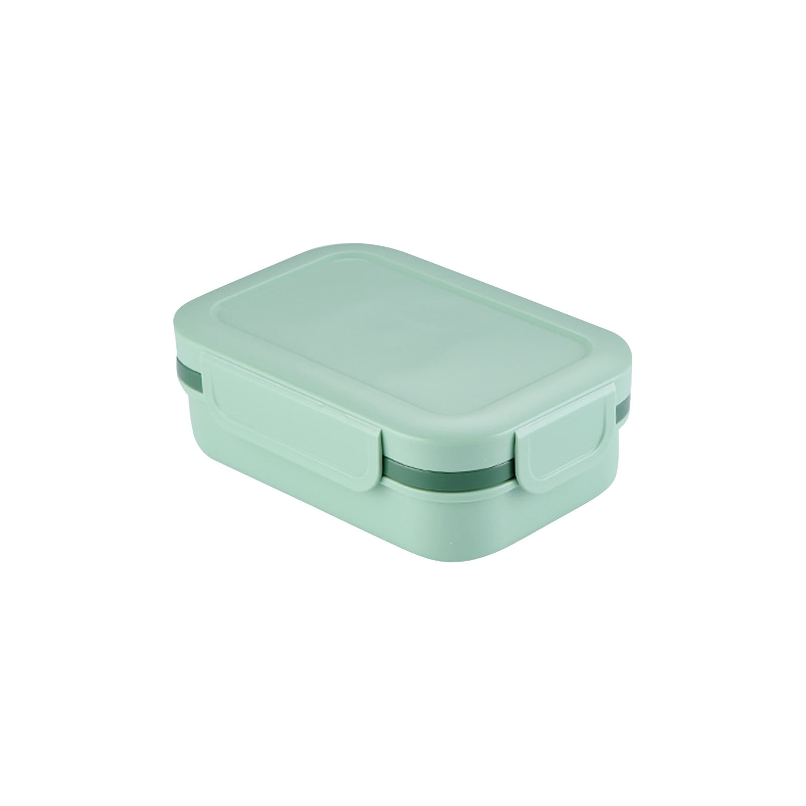 Stackable Bento Lunch Box Compartment Dual Layer Lunchable Storage Container with Utensil Set ...