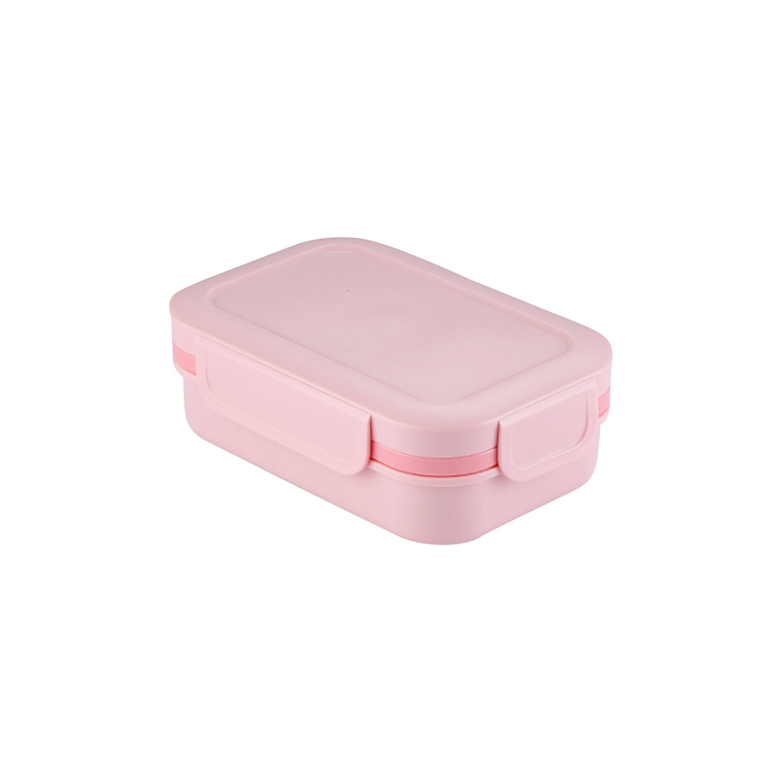 Stackable Bento Lunch Box Compartment Dual Layer Lunchable Storage Container with Utensil Set ...