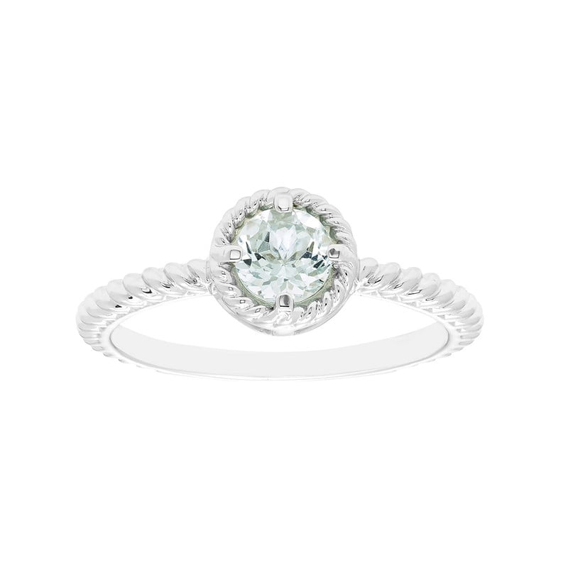 Stackable Blue Topaz Beaded Ring, 925 Sterling Silver Round 6 mm Blue ...