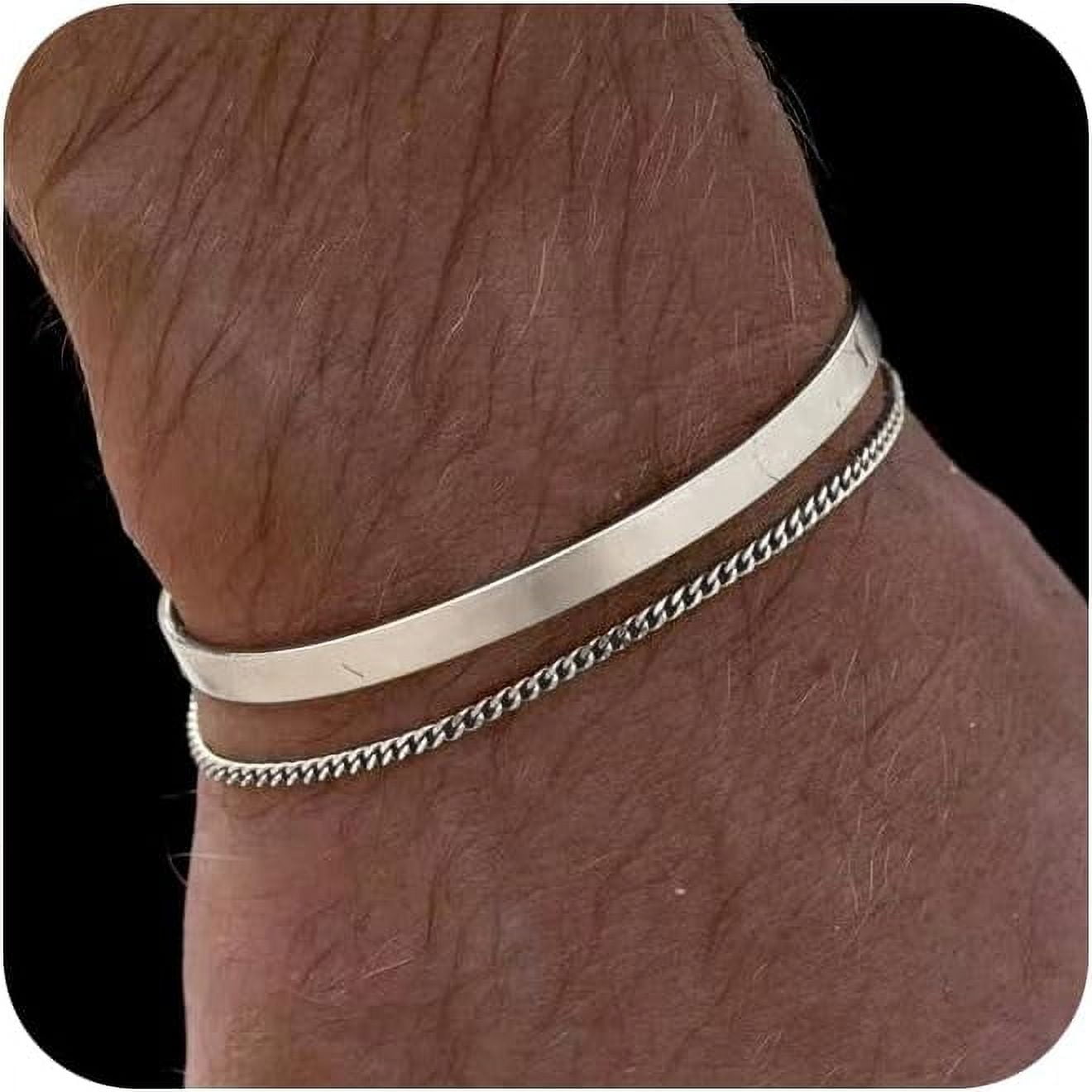 Stackable Bracelets For Men - Dainty 925 Sterling Silver/14K Gold ...