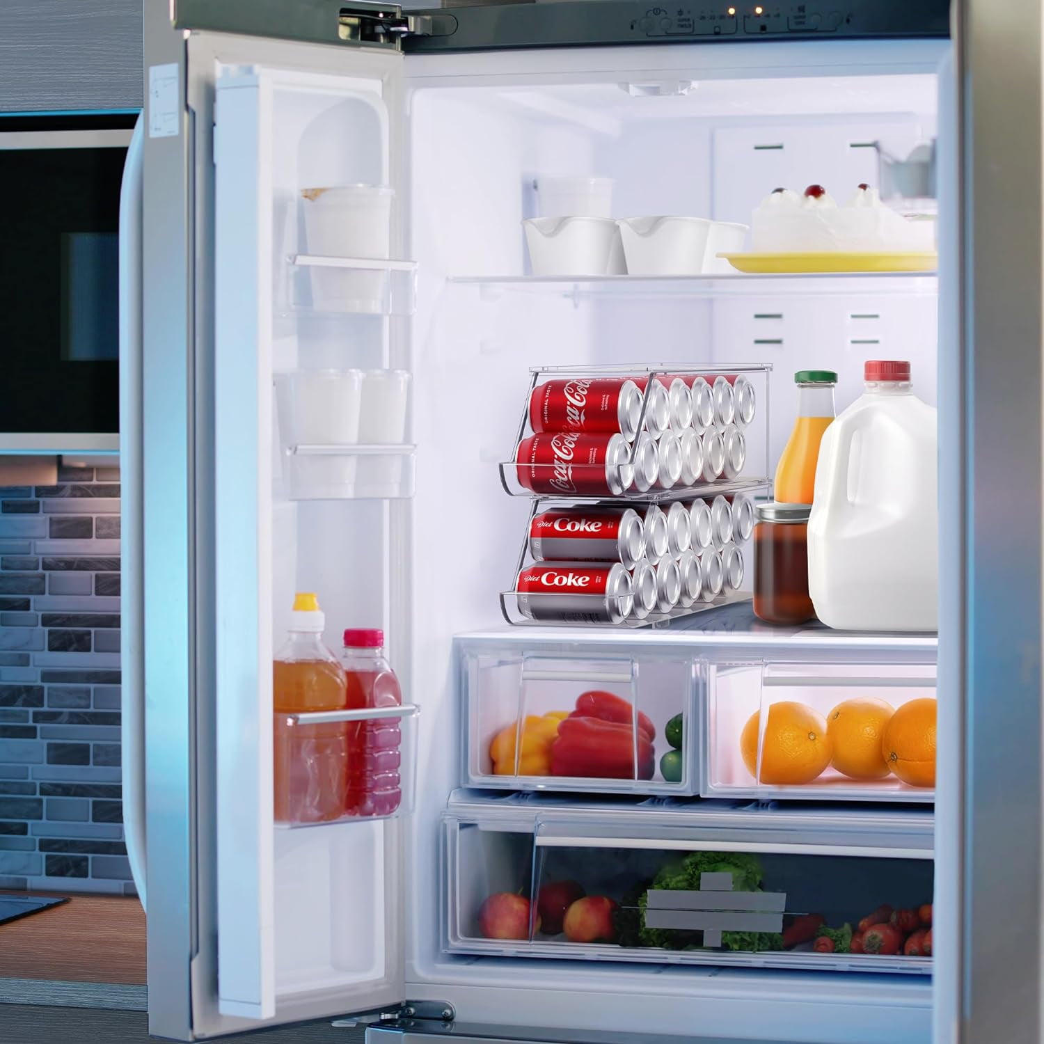 Stackable Can Organizer for Fridge, Pantry & Freezer - Holds 12 Cans ...