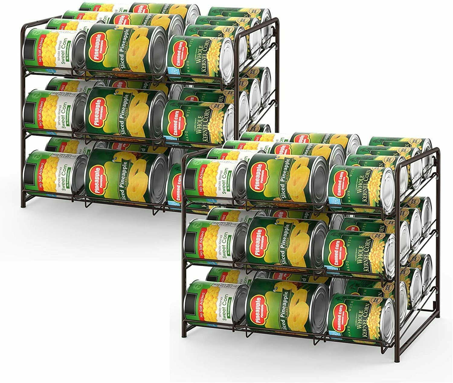 Stackable Can Rack Organizer, 3-Tier Can Rack Holds Up To 36 Cans ...