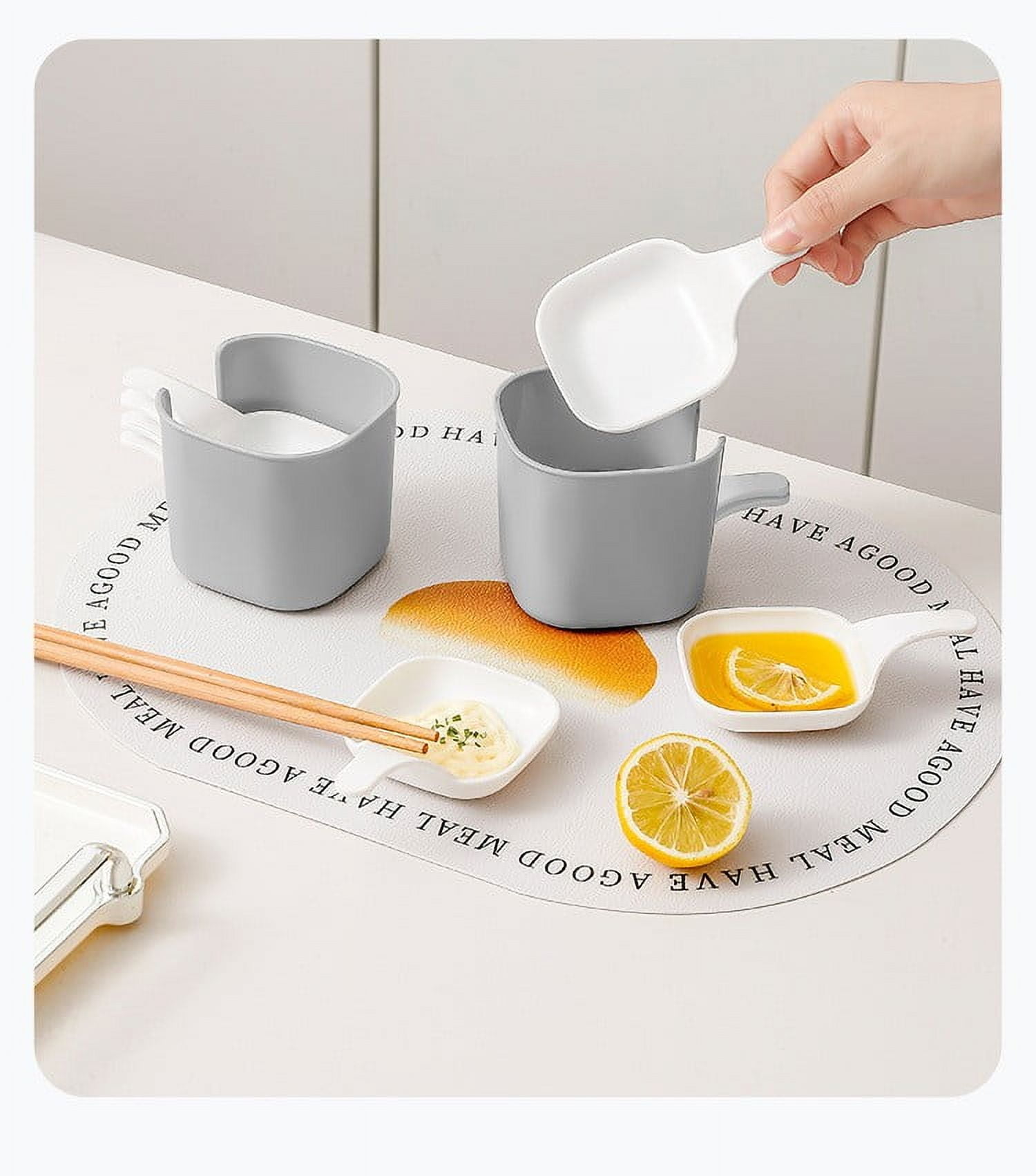 Stackable Ceramic Condiment Dishes Set - 6-Piece Space-Saving Kitchen ...