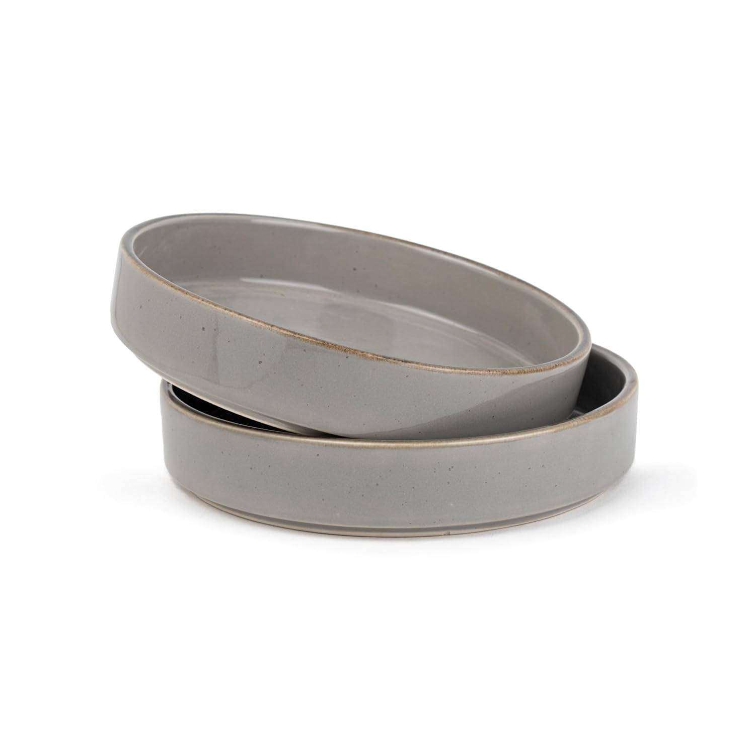 Stackable Ceramic Pasta Bowl Set Of 2 Pieces - 22cm, Grey Speckle ...