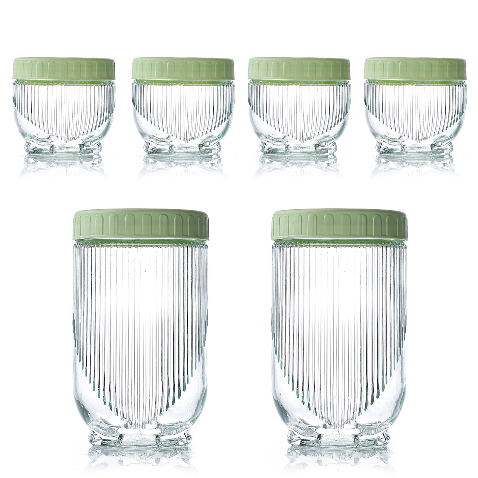 Stackable Clear Glass Pantry J jars with Secure Seal for Dry and Coffee ...