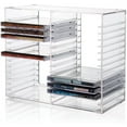 Stackable Clear Plastic CD Organizer with Rubber Feet | Rectangular ...