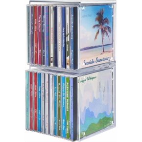 Plastic CD Storage Boxes for Organized Media in White and Blue