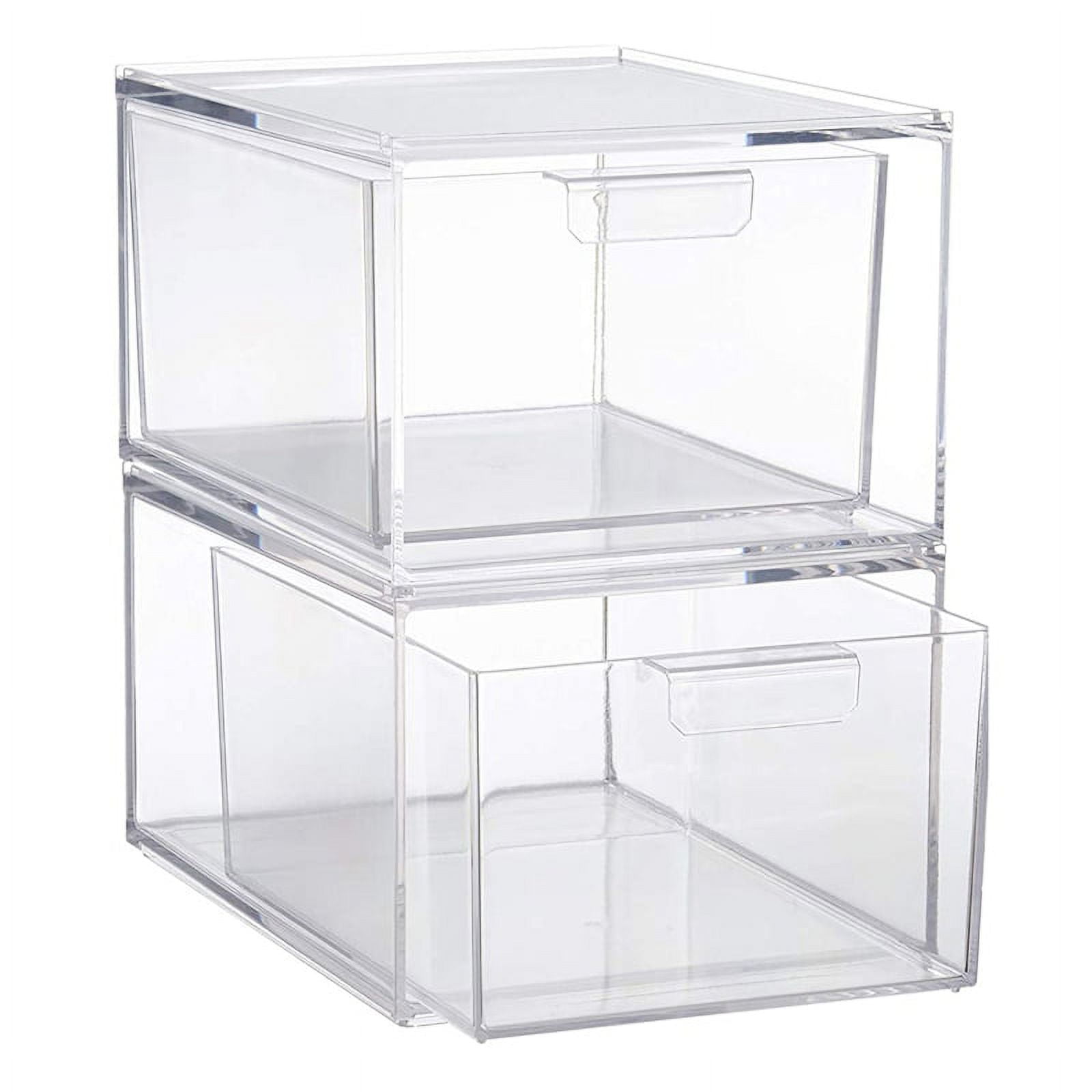 Stackable Clear Plastic Organizer Drawers 4.5-Inches Tall Organize ...