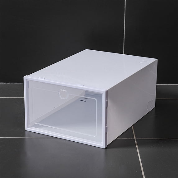 Stackable Clear Plastic Shoe Box with Drawer Door - Folding Shoe ...