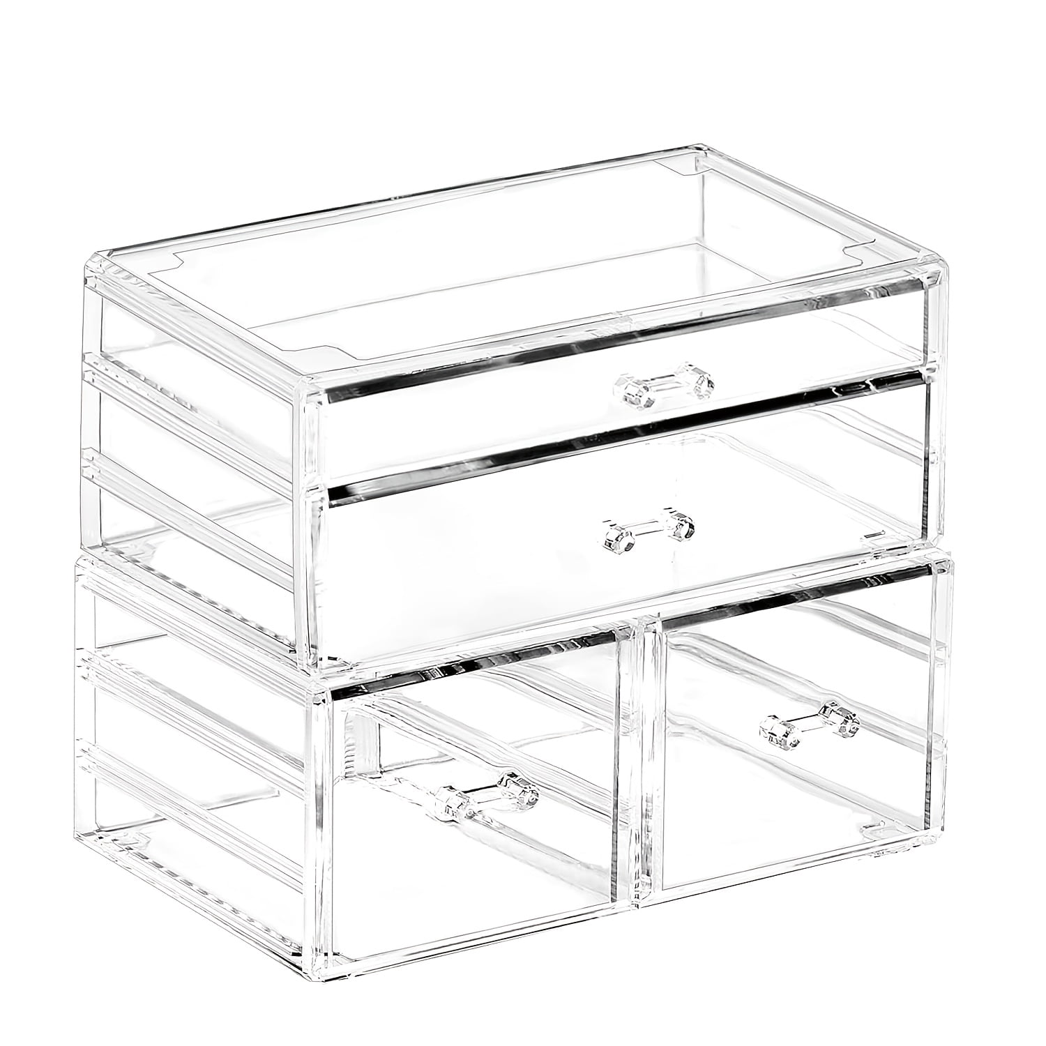 Stackable Clear Storage Drawers for Cosmetics & Beauty, Expandable ...
