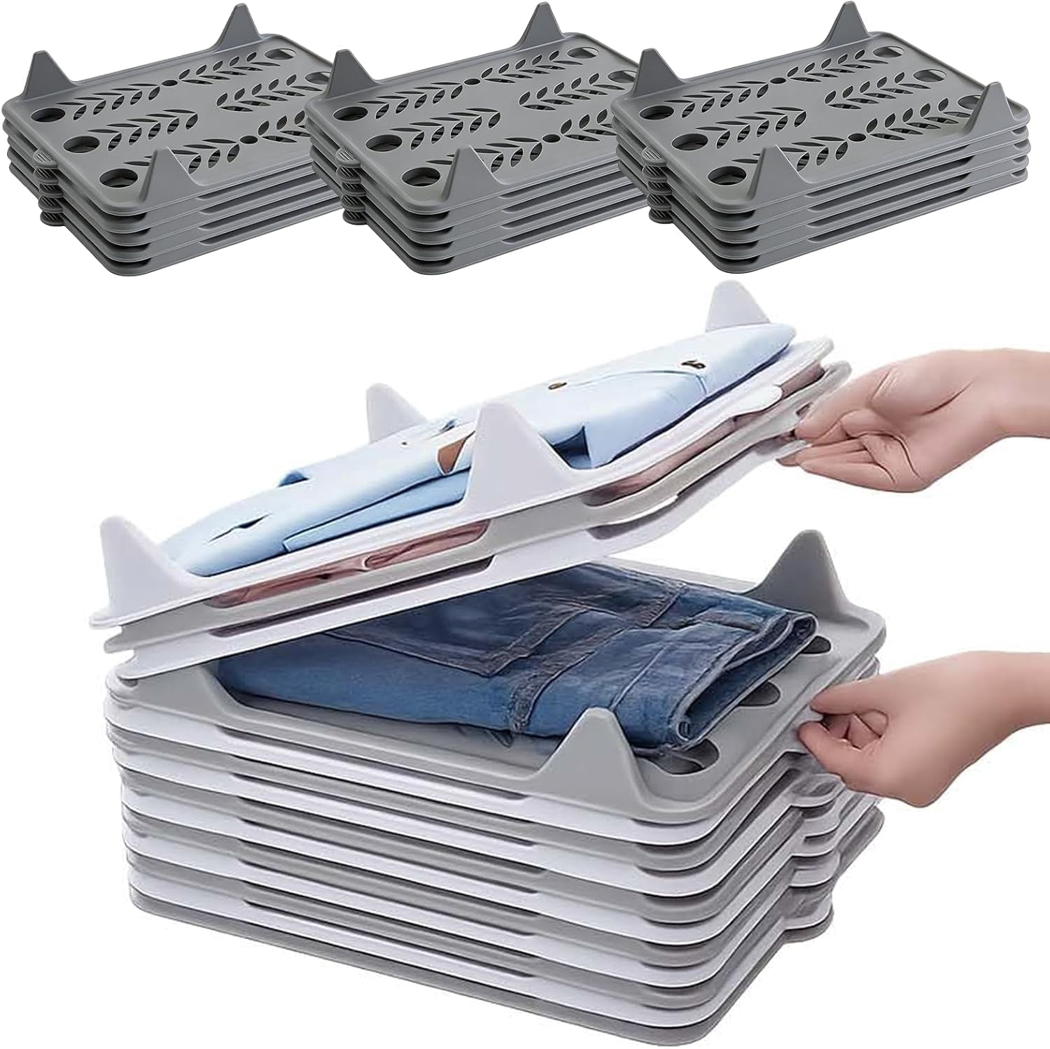Stackable Closet Organizer, Interlocking T-Shirt Folding Board System ...