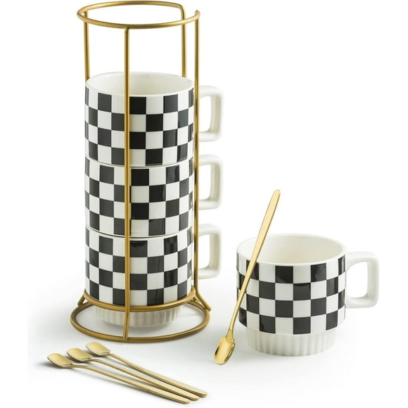 Stackable Coffee Mugs With Rack