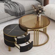 COSVALVE White High Gloss Marble Coffee Table 41"x20"x14" for Living ...