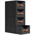 Stackable Collapsible Fabric Storage Drawers 4 Pack Pull-Out Closet ...